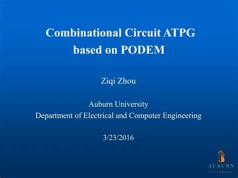 Ppt Combinational Circuit Atpg Based On Podem Powerpoint Presentation