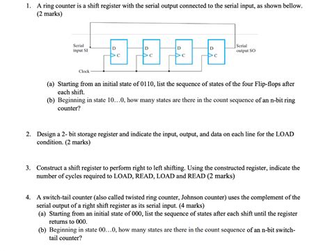 Solved 1 A Ring Counter Is A Shift Register With The Serial Chegg Com