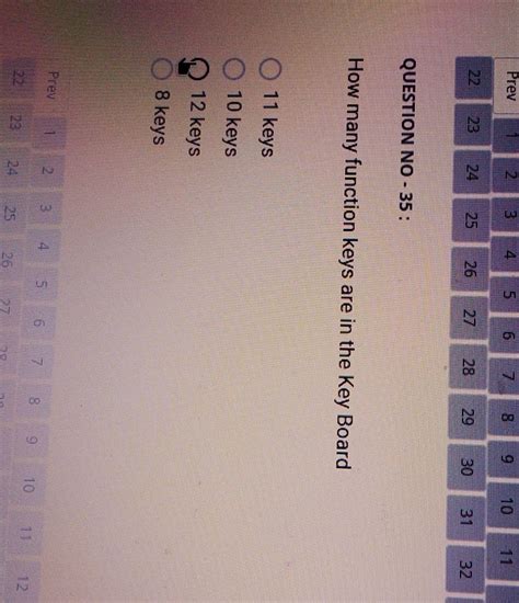 Question No 35 How Many Function Keys Are Studyx