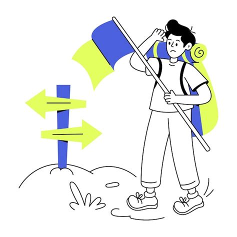 Premium Vector Ready To Use Line Illustration Of Camping Boy