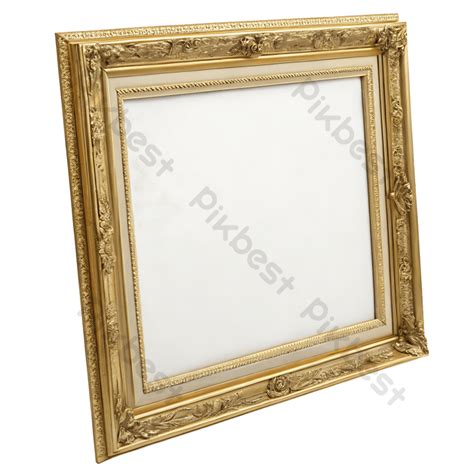 A Minimalist Golden Rectangular Frame On A Plain White Background With