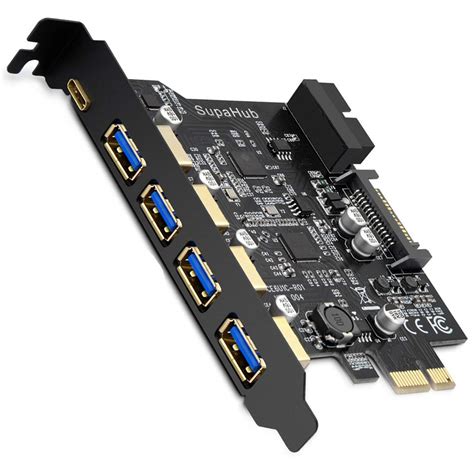 Pcie To Type Ca 5 Port Pcie Expansion Card With 15 Pin Power
