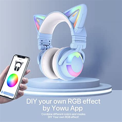 Yowu Rgb Cat Ear Headphone 3g Wireless 50 Foldable Gaming Headset With