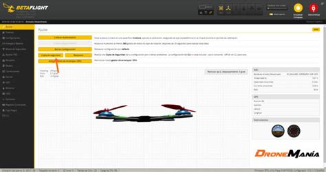 cómo hacer un backup de la configuración de betaflight dronemanía