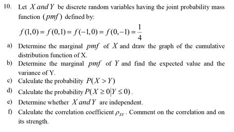 solved let xand y be discrete random variables having the