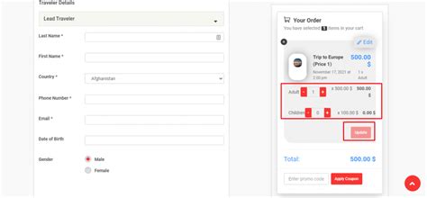 how to fix unable to update cart in a checkout page wp travel
