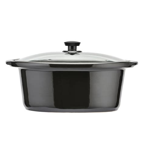 Mainstays 6 Quart Oval Slow Cooker Stainless Steel Finish Glass Lid