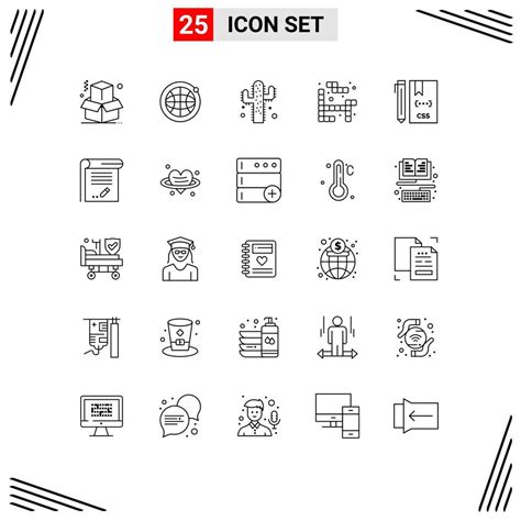 User Interface Pack Of 25 Basic Lines Of Document Develop Farming Css