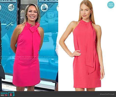 Wornontv Dylans Pink Tie Neck Mini Dress On Today Dylan Dreyer