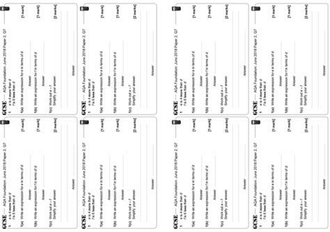 Algebraic Manipulation Gcse Questions Foundation Aqa Teaching