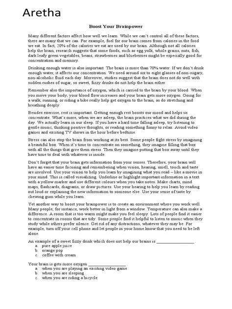 Boost Your Brain Reading Pdf Mental Health Mood Psychology