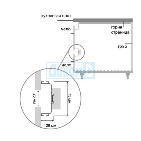 U профил за долен ред без дръжка Бял