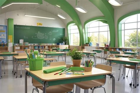 Premium Ai Image Ecofriendly Classroom Supplies Sustainability In