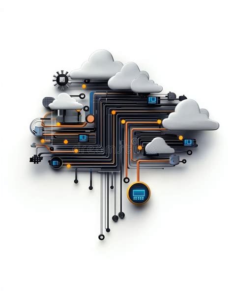 Cloud Computing Graphic With Modern Elements Stock Illustration Illustration Of Element