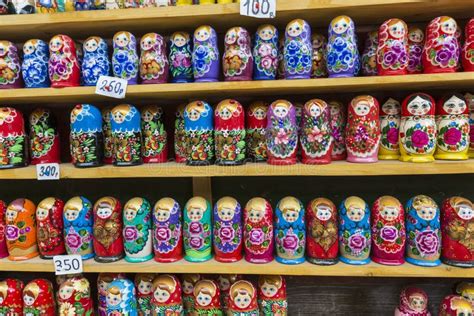 Colorful Russian Nesting Dolls Matreshka At The Market Matrioshka