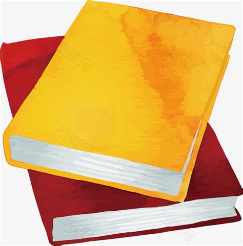 手绘水彩卡通两本书矢量素材png元素素材图片下载 万素网 手绘水彩卡通两本书矢量素材png元素素材图片下载 万素网