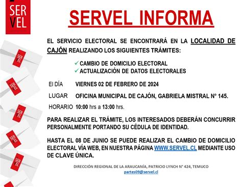 Cambio De Domicilio Electoral Elecciones 2024 Municipalidad De Vilcún