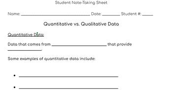 Quantitative Vs Qualitative Data Th Grade Science Lesson Plan
