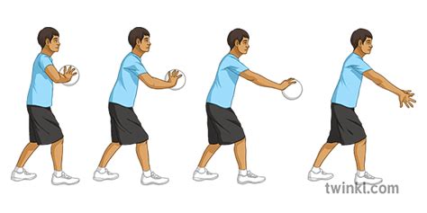 Bounce Pass Netball Sports Pe Secondary Illustration Twinkl