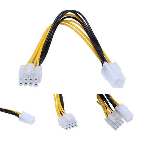 Кабель питания переходник Atx Cpu 4pin на 8pin длина 18см купить с