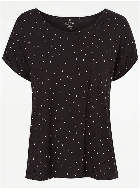 Black Spot Pyjama Top Lingerie George At Asda