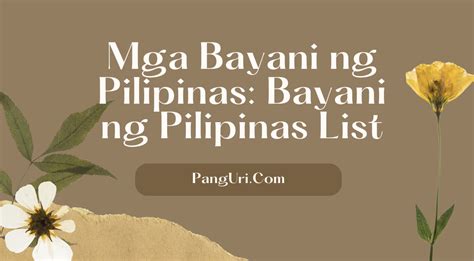 Mga Bayani Ng Pilipinas Bayani Ng Pilipinas List Panguricom