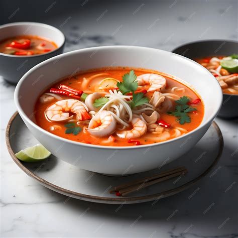 Premium Photo Thai Tom Yum Soup Spicy Thai Cuisine Tom Yum Goong