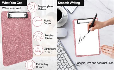 2 Pcs A5 Size Clipboardssparkle Plastic Clipboardglitter Clipboard