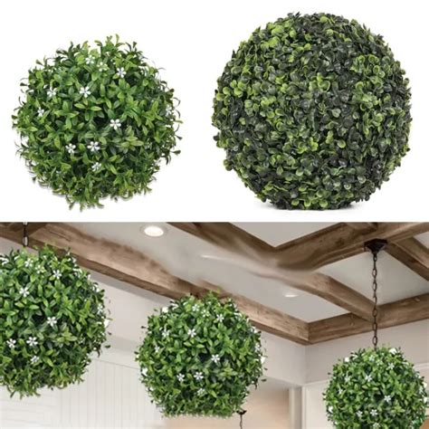 PANIER DE JARDIN Suspendu Plante Avec Boules Artificielles De Fleurs De