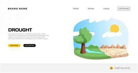 방문 페이지 템플릿 웹 사이트 배너 광고 및 마케팅 자료 온라인 광고 비즈니스 프리젠 테이션 등에 대한 가뭄 개념 벡터 일러스트레이션 가뭄에 대한 스톡 벡터 아트 및 기타