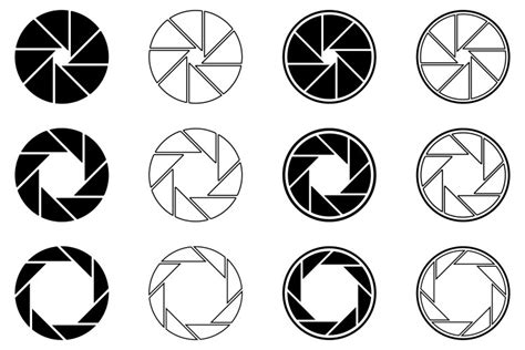 Aperture Icon Set With Value Numbers Camera Vector Image