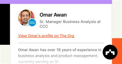 Omar Awan Sr Manager Business Analysis At Ccc The Org