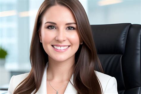 Premium Ai Image Young Woman Wearing White Shirt At The Office Smiling