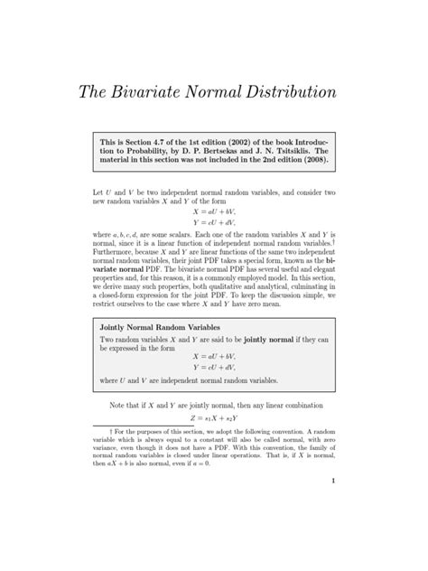 Bivariate Normal Distribution Pdf Normal Distribution Variance