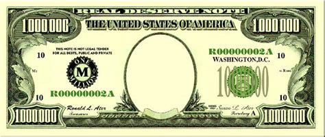 Free Printable One Million Dollar Bill Printable Form Templates And