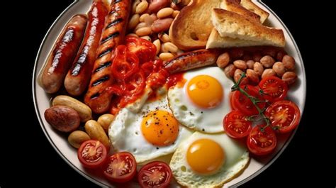 Premium Ai Image Full English Breakfast Generative Ai