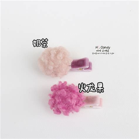 Candy Bowtie手工卷卷云朵毛球球边夹儿童刘海夹发夹宝宝发饰虎窝淘