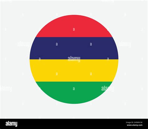 Mauritius Round Country Flag Mauritian Circle National Flag Republic