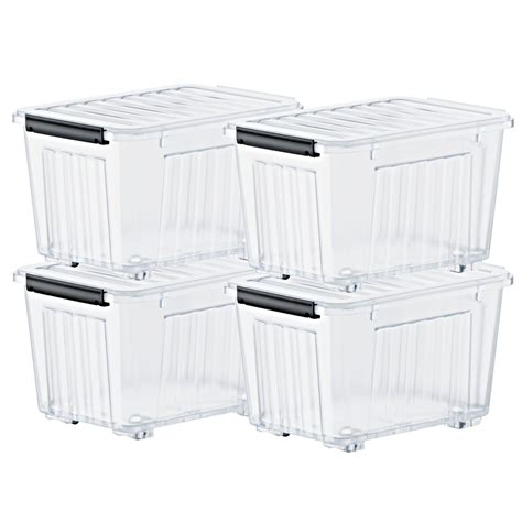 46 Pack Of Storage Boxes With Lids And Wheels 72 And 97 Quarts