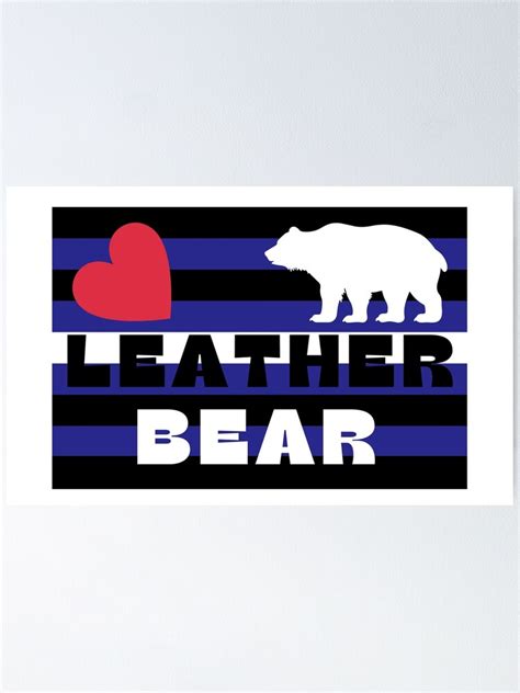 Woofz® Leather Pride Bear Silhouette With Leather Bear Poster For