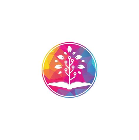 Education Tech Logo Design Vector Book And Tech Tree Logo Design Vector Art At Vecteezy