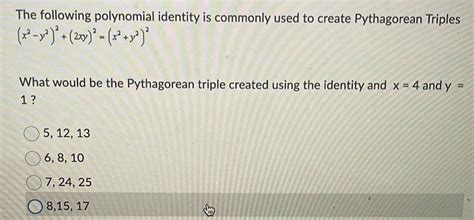 Answered The Following Polynomial Identity Is Commonly Used To Create