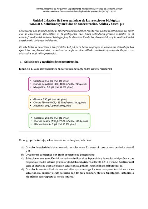 ejercicios de Soluciones medidas de concentración ácidos y bases