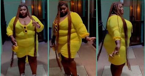 Plus Sized Lady Flaunts Body Shape In Yellow Bodycon Gown Video Trends