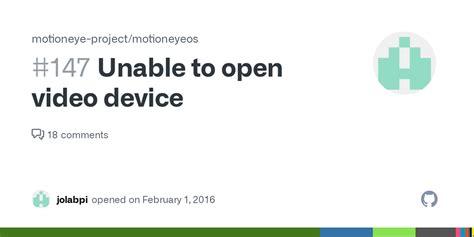 Unable To Open Video Device Issue 147 Motioneye Project