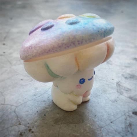 Shumi Mushrumi Pastel Rainbow Swirl Sofubi Edition By Jade Kuei Of