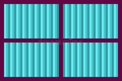 Dark Red Lines Like A Widow Pane Over Blue Striped Background Stock