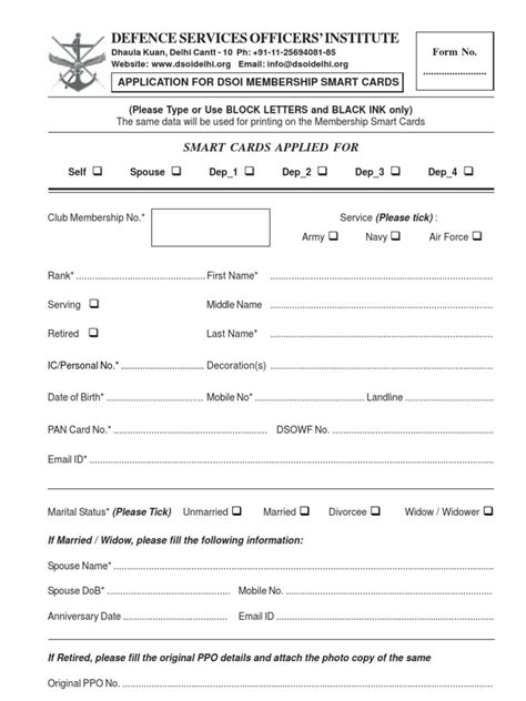 Dsoi Smart Card Form Pdf Government Government And Personhood
