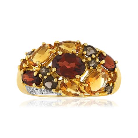 Bague MATY Or Tons Pierres Fines Diamants Femme Bague MATY