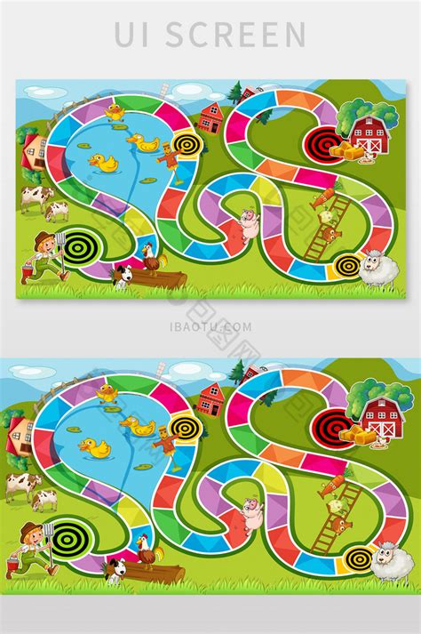 小清新卡通绿色游乐场手机闯关休闲游戏界面 包图网